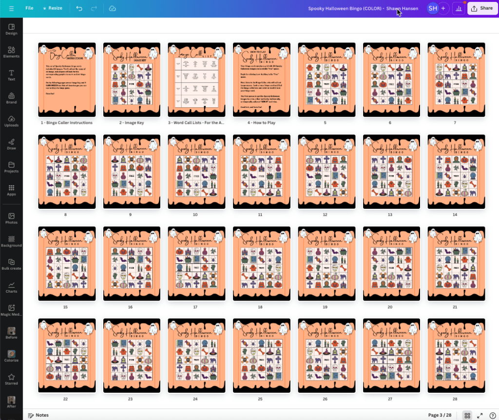 Spooky Halloween Bingo with MRR Graphics – Canva