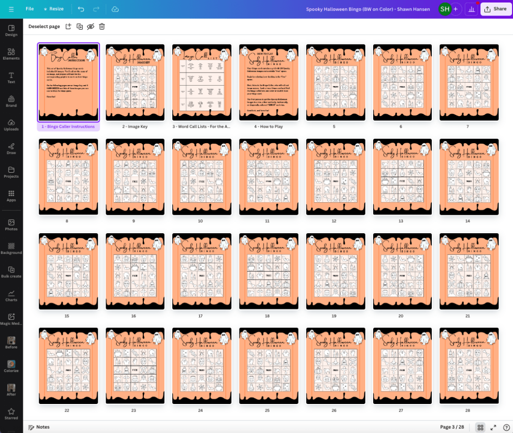 Spooky Halloween Bingo with MRR Graphics – Canva