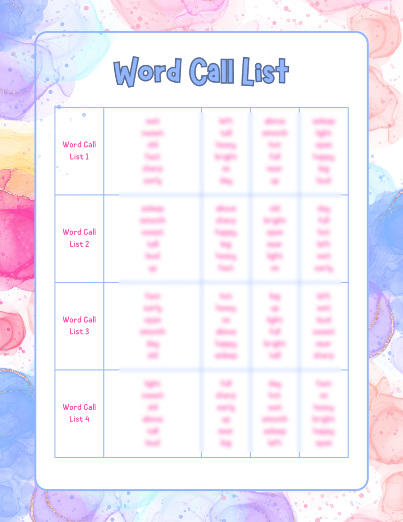 Opposite Words Bingo – Canva